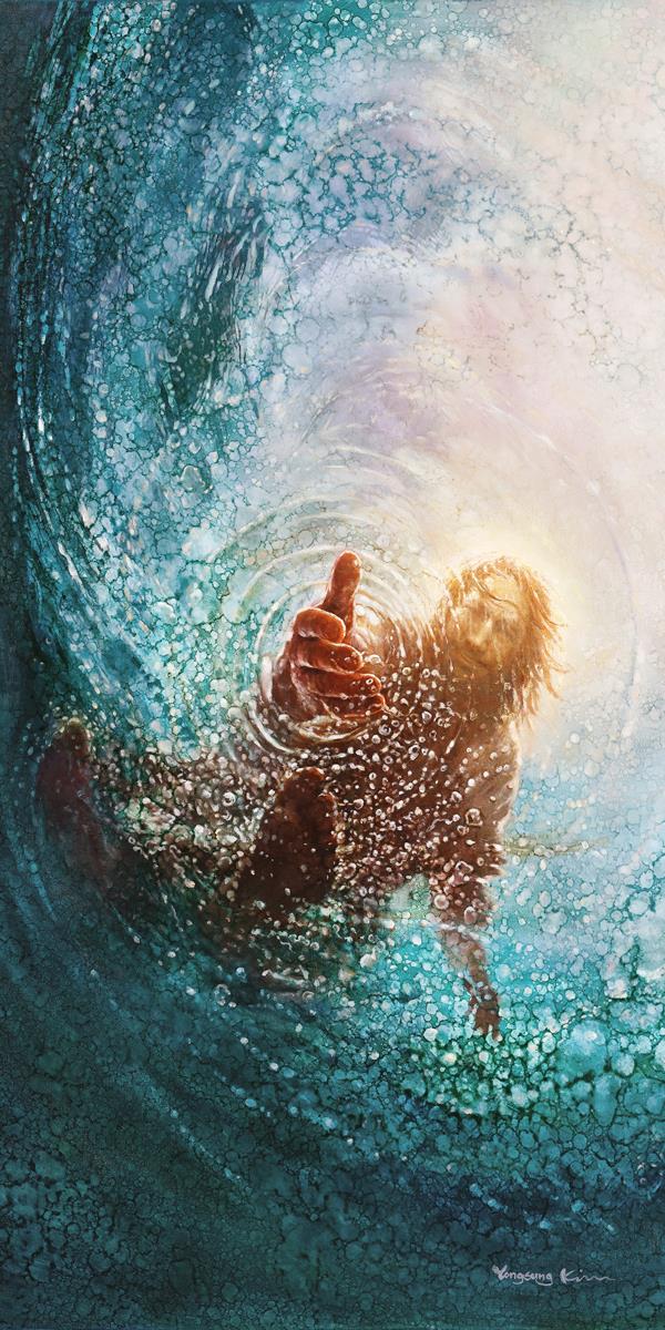 The Hand of God Painting by Yongsung Kim | Walking on Water – Christ.org